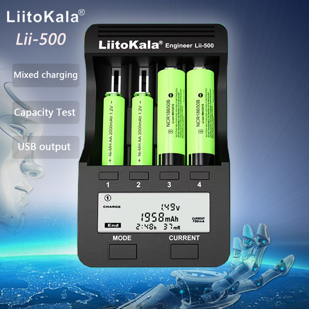 Liitokala Lii-500 Lii-402 Lii-202 Lii-100 ที่ชาร์จแบตเตอรี่ AA AAA ...