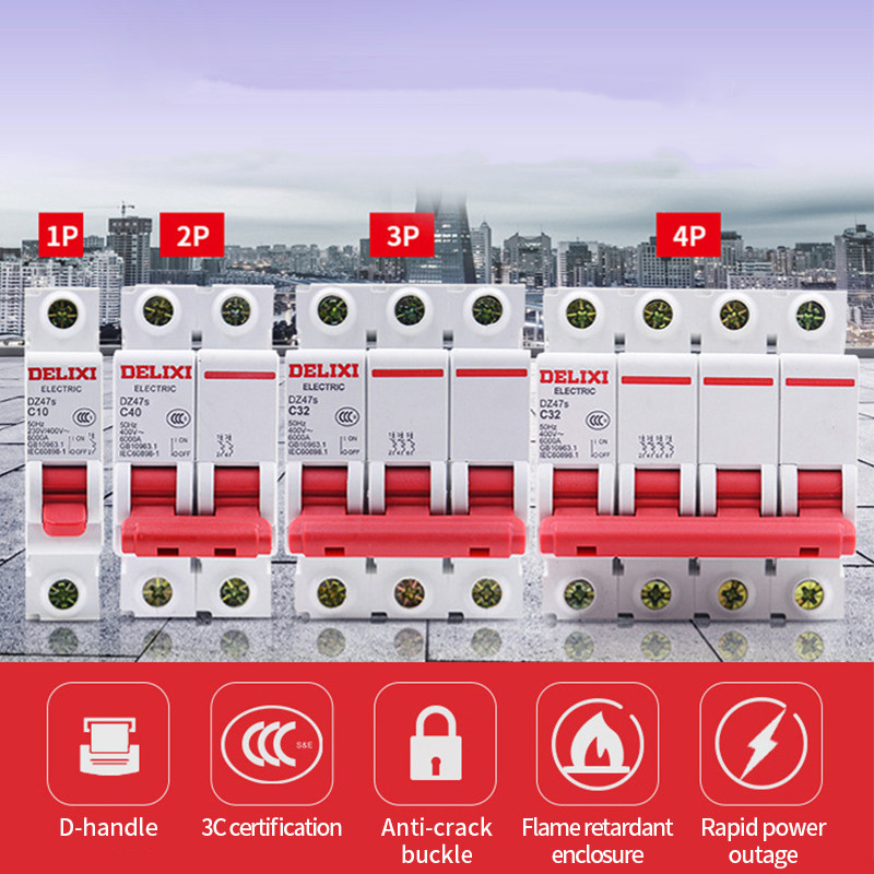 พร้อมส่ง สวิตช์เบรกเกอร์วงจรเบรกเกอร์ 1P 2P 3P 4P 1P+N MCB 1A 6A 10A 20A 32A 50A 63A พร้อมรับรอง ...