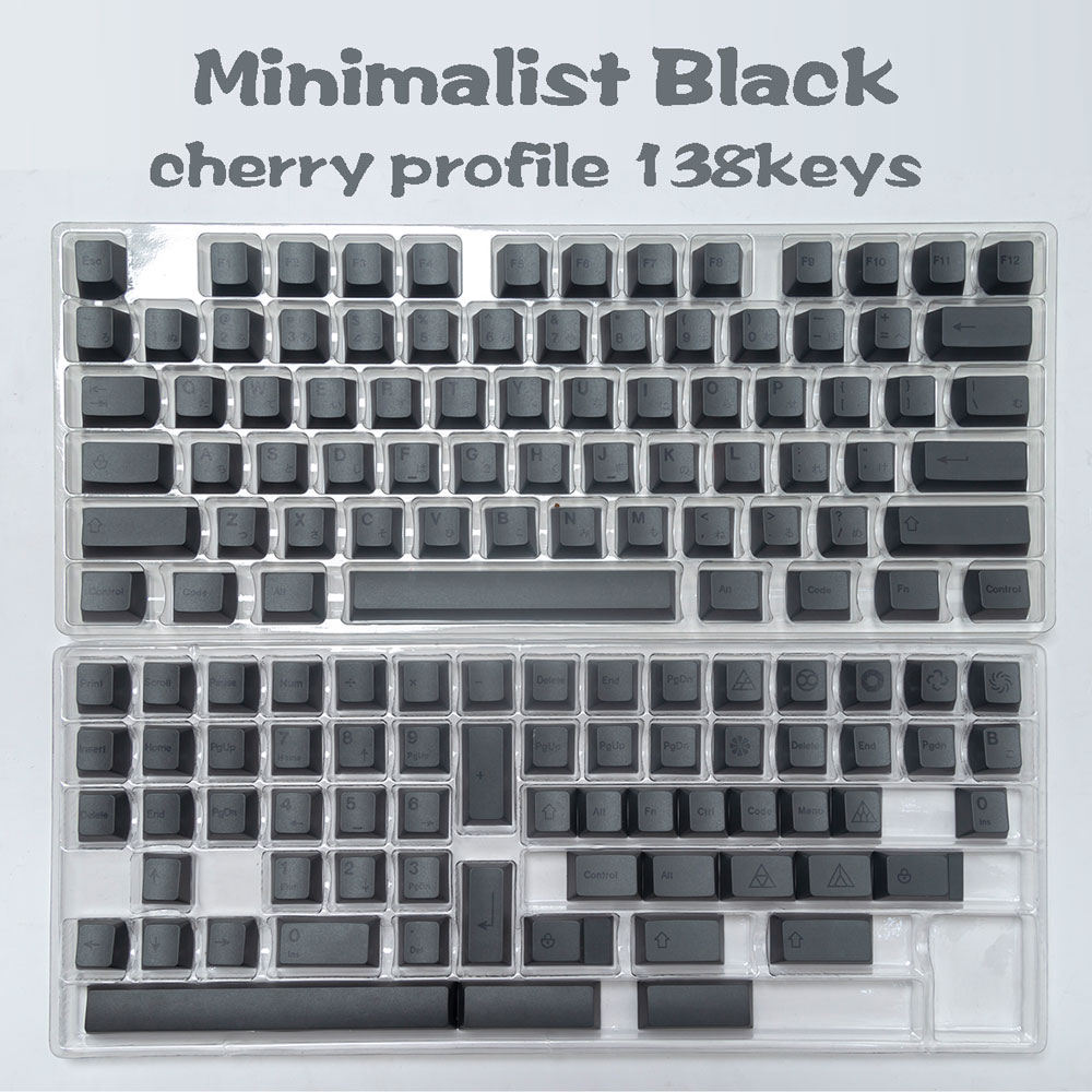 Minimalist Grey keycaps โปรไฟล์เชอร์รี่ Dye-Sub PBT keycap 138 คีย์ ...