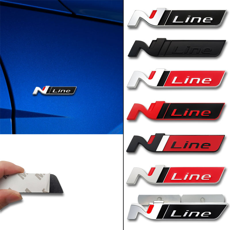 สติกเกอร์รถด้านหน้า N line Emblem Auto Grille Badge สําหรับ Hyundai ...