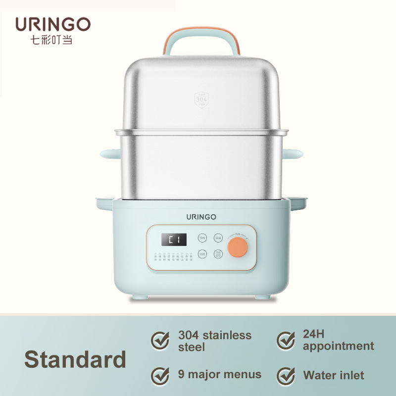 Uringo หม้อนึ่งไฟฟ้า สเตนเลส 304 สองชั้น อเนกประสงค์ พร้อมหม้อตุ๋น 12 ...