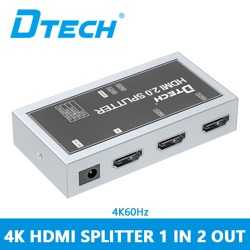 Dtech ตัวแยก HDMI 1x2 HD 3840*2160p@60hz HDR DEID 2.0 4K HDMI DT-7212 | Shopee Thailand