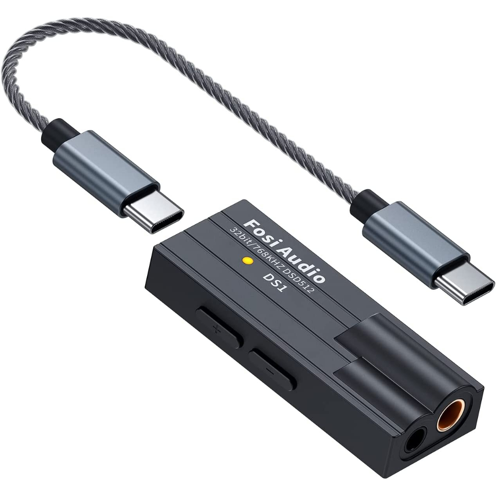 Fosi Audio DS1 DSD512 HiFi USB C DAC ES9038Q2M Mini Audio หูฟังอะแดปเตอร์ Amp รองรับ 32bit ...