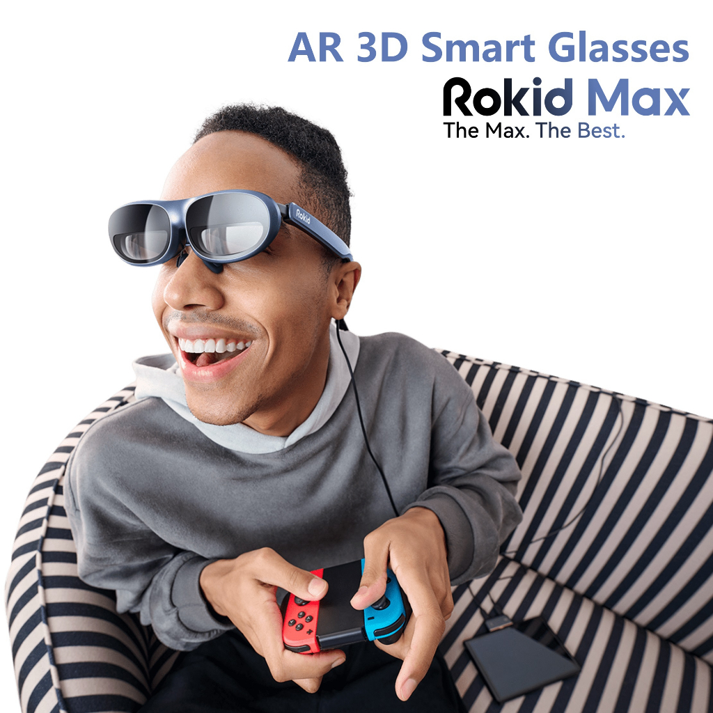 Rokid Max AR แว่นตาอัจฉริยะ 3D Micro OLED หน้าจอ 215 นิ้ว สูงสุด 50° Fov All-in-One การดู ...