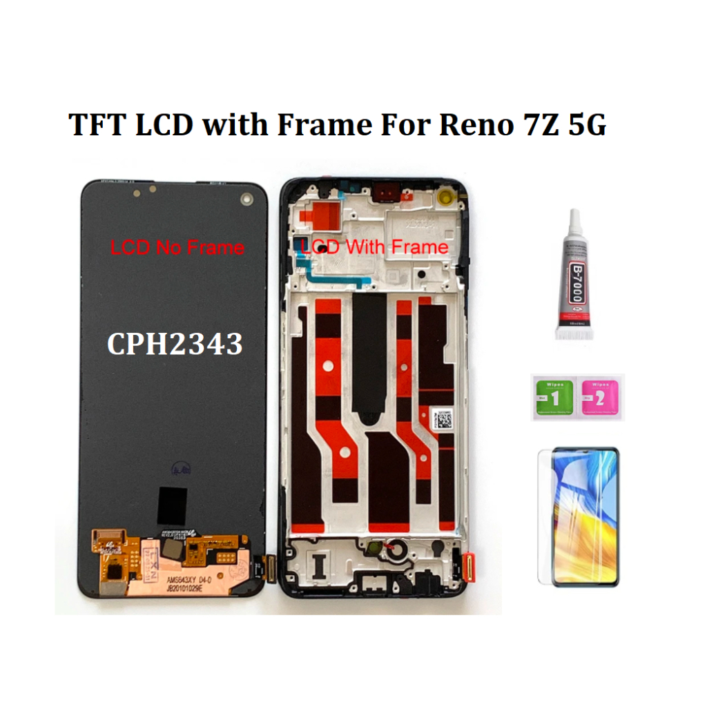 Tft LCD พร ้ อมกรอบสําหรับ OPPO RENO 7Z 5G CPH2343 จอแสดงผล LCD พร ้ อม ...