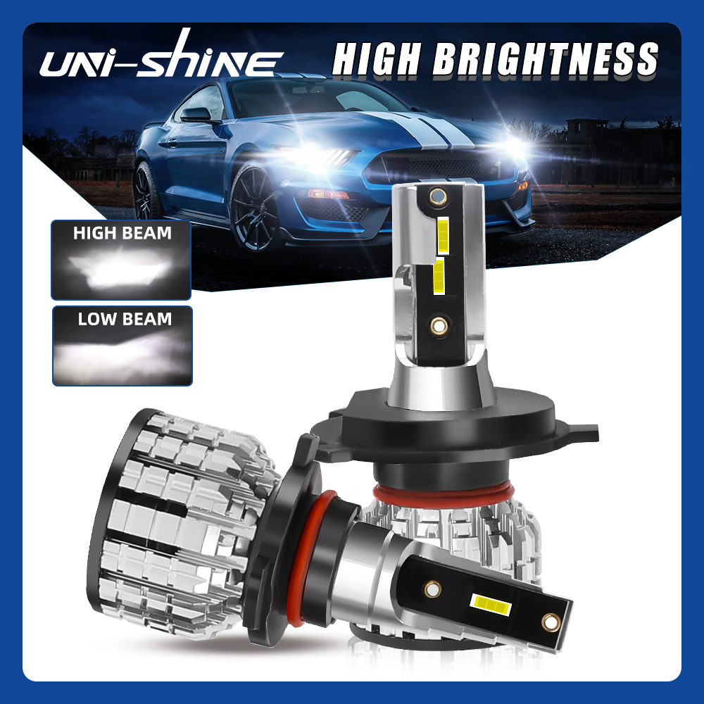 Uni-shine ไฟหน้ารถยนต์ Led แคนบัส H1 H4 H7 H8 H11 9005 HB3 9006 HB4 9012 Hir2 เทอร์โบ 140W ...