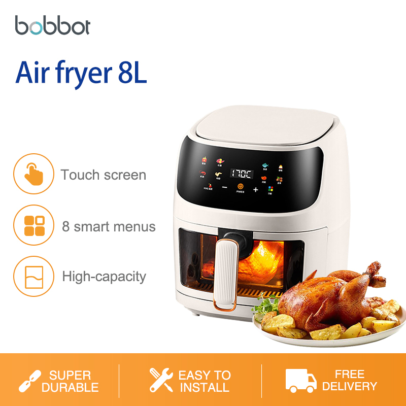 Bobbot หม้อทอดไร้น้ํามันอัตโนมัติ หน้าจอสัมผัส ขนาดใหญ่ 8 ลิตร ป้องกันความร้อนสูงเกิน อเนก ...