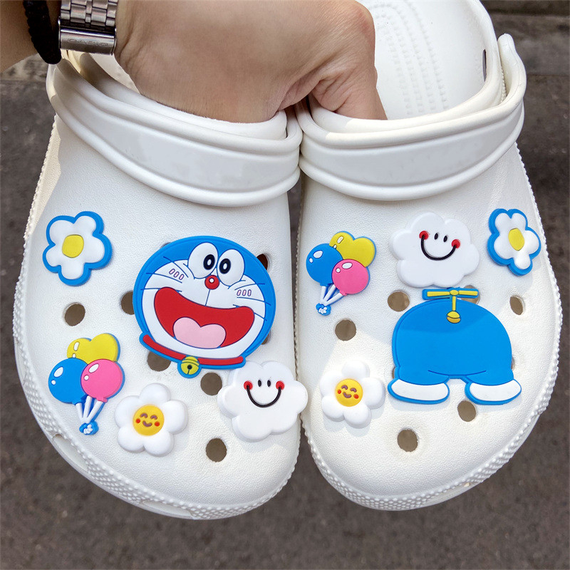 5 ชิ้น / เซต PVC Croc Charm Doraemon Jibz Series เด็กแฟชั่นหลุมรองเท้า ...