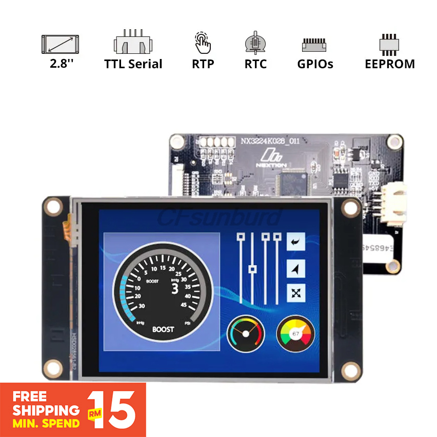 Nextion Enhanced NX3224K028 - 2.8 HMI Intelligent Touch 5V Full-color ...