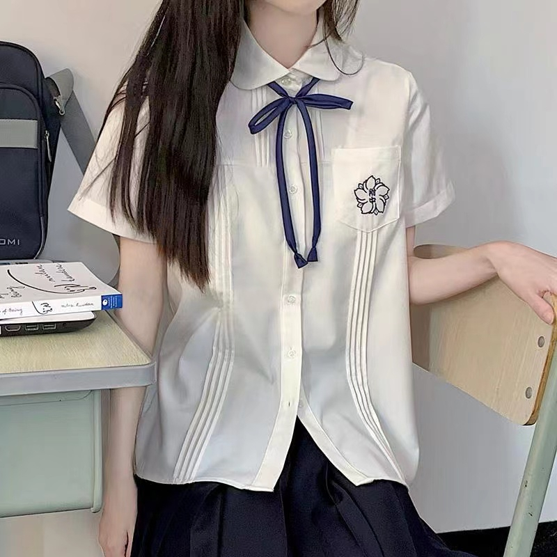 ใหม่ JK ชุดยูนิฟอร์ม คอปก เชือก เด็กผู้หญิง เชือกระบาย ชุดกะลาสี ผูก ...