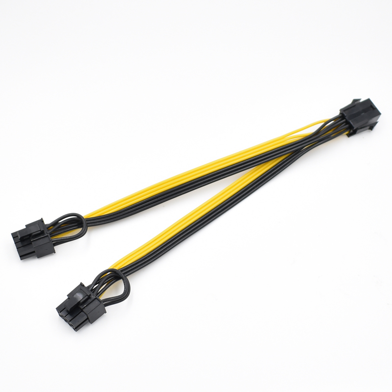 10pcs/lot 20cm 18AWG GPU 6 pin PCI-E ถึง 2 * 8pin แยกการ ์ ดวิดีโอขยาย ...