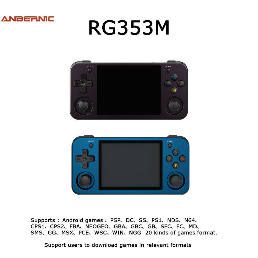 Anbernic RG353M เครื่องเล่นเกมคอนโซล 3.5 นิ้ว IPS มุมมองเต็มรูปแบบ ...