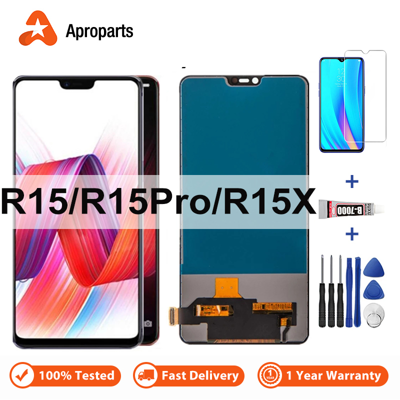 อะไหล่หน้าจอสัมผัสดิจิทัล LCD แบบเปลี่ยน สําหรับ OPPO R15 R15 Pro R15X ...