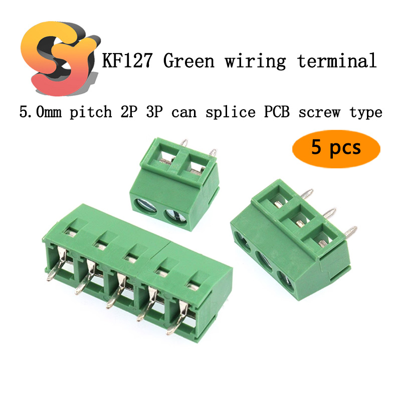 [พร้อมส่ง] ขั้วต่อเทอร์มินัล KF127 5.0 มม. พิทช์ 2P 3P PCB สกรู Type 300V 10A สีเขียว 5 ชิ้น ...