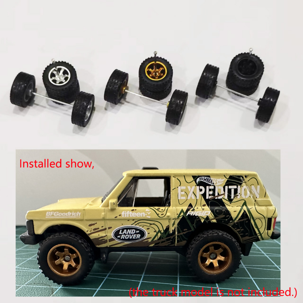 5 ชุด 1/64 Off Road รถบรรทุกรุ่นล้อยาง Tyre เส้นผ่านศูนย์กลาง 13.82 มม.อะไหล่สําหรับ 1:64 SUV ...