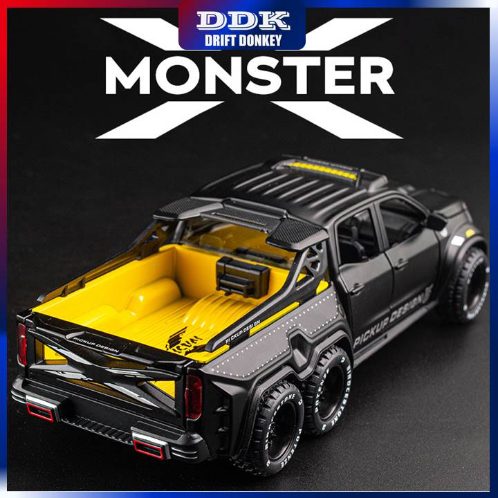 1:28 Benz MONSTER 6X6 Diecast รุ่นของเล่นรถโลหะเสียงแสงดึงกลับ Boy ...