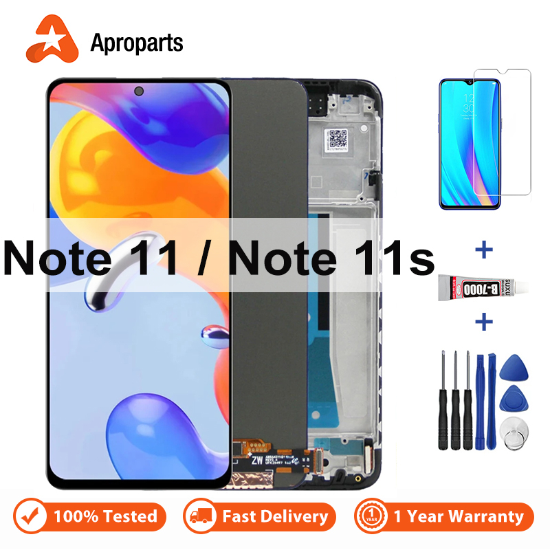 ชุดประกอบหน้าจอสัมผัส LCD สําหรับ Xiaomi Redmi Note 11 Note 11S 4G ...
