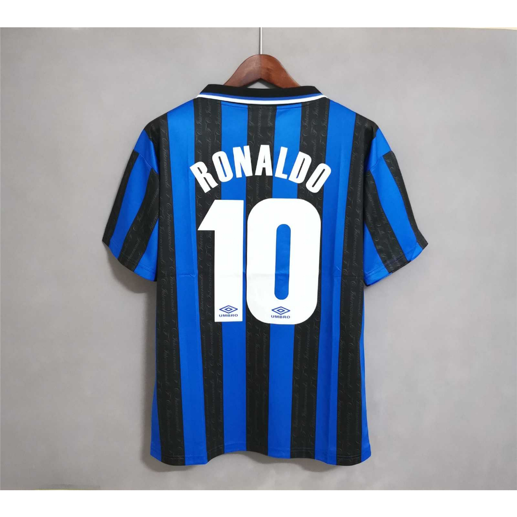 เสื้อกีฬาแขนสั้น ลายทีมชาติฟุตบอล Inter Milano RONALDO 97-98 ชุดเหย้า ...
