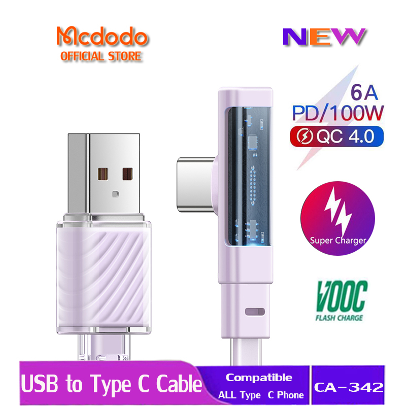 Mcdodo สายชาร์จเร็ว 100W 6A USB เป็น Type C QC4.0 QC3.0 SCP VOOC AFC สําหรับโทรศัพท์ Android ...