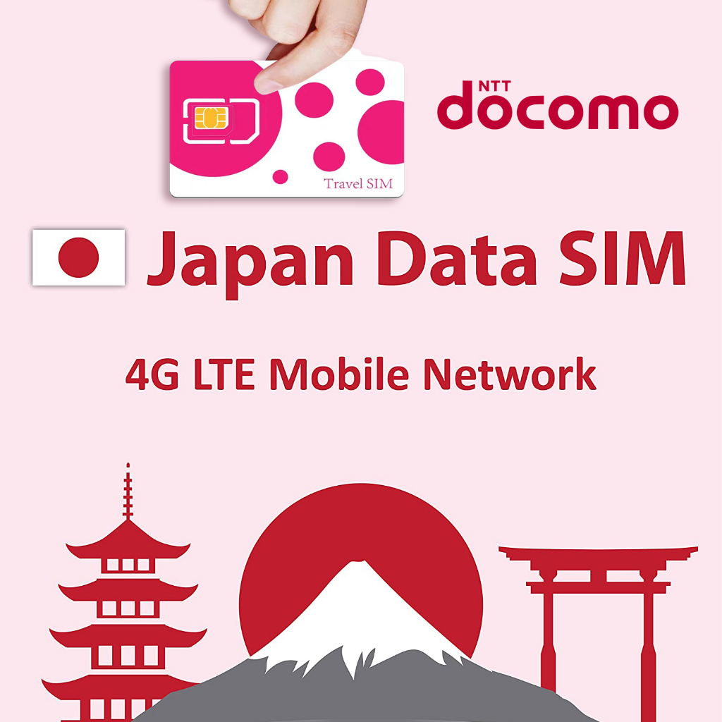 ซิมการ์ดท่องเที่ยวญี่ปุ่น 15/7/30 วัน (3/5/10/20/30/50 GB) ซิมการ์ด 4G, เครือข่าย Docomo KDDI ...