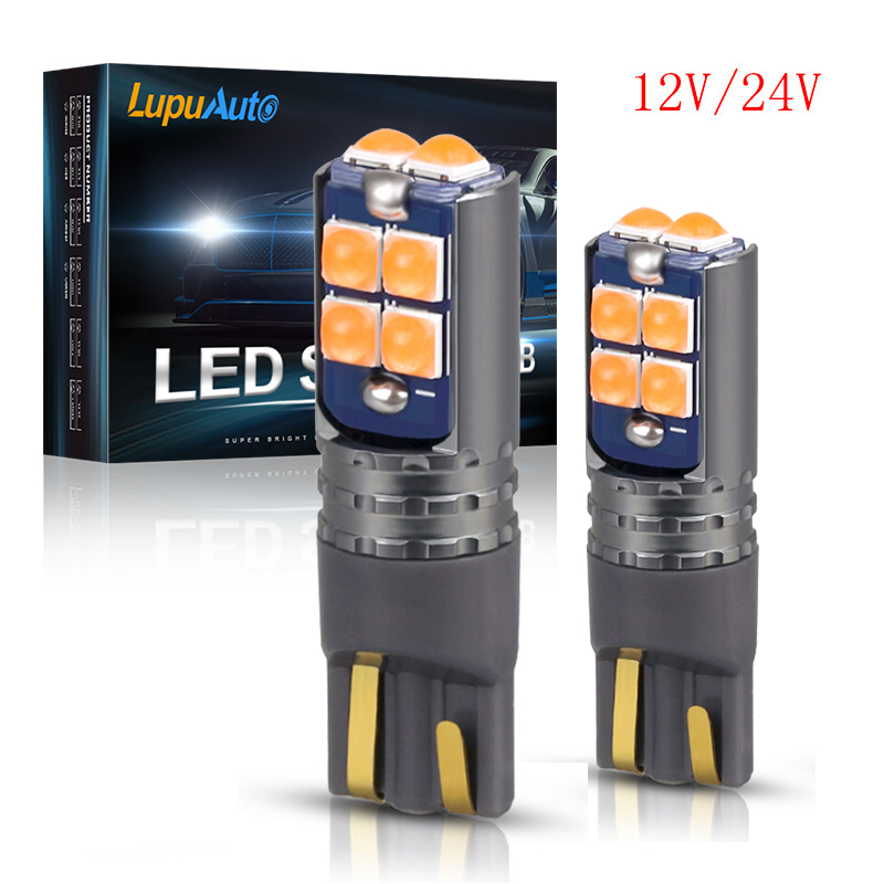 LupuAuto 2ชิ้น T10 W5W 3030 10smd 3030 สว่างที่สุด หลอดไฟภายในห้องโดยสาร ไฟหรี่ ไฟเลี้ยว [มีรับ ...