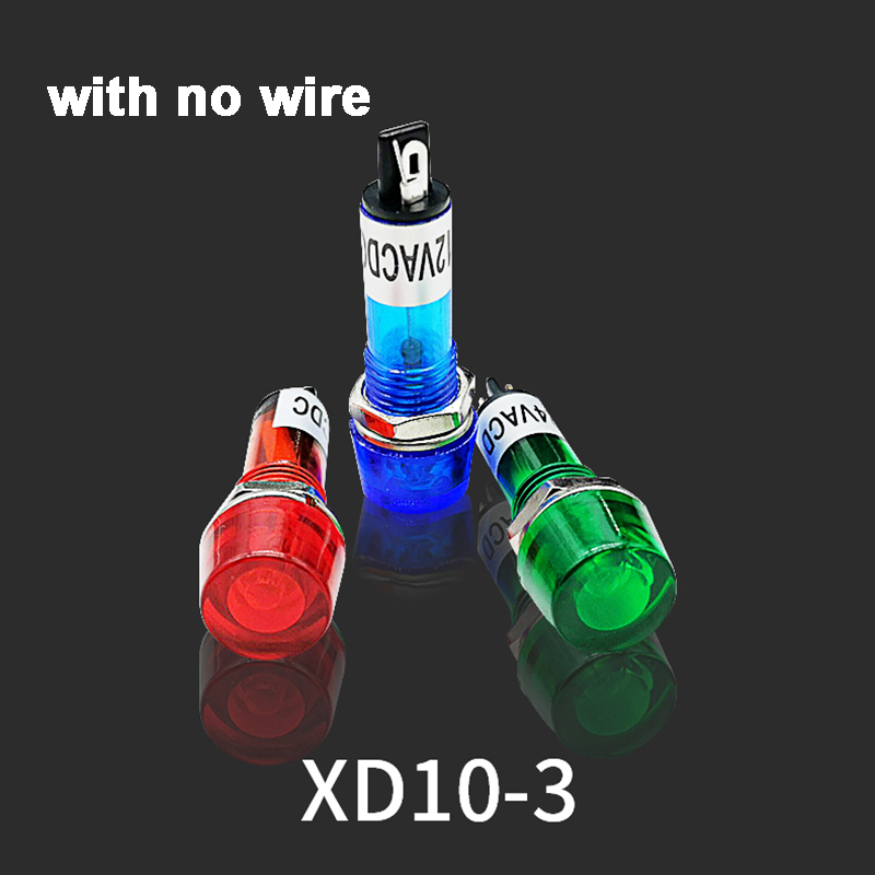 หลอดไฟสัญญาณ XD10-3 PL-101 6V 12V 24V 110V 220V 380V 10 มม. 10 ชิ้น | Shopee Thailand