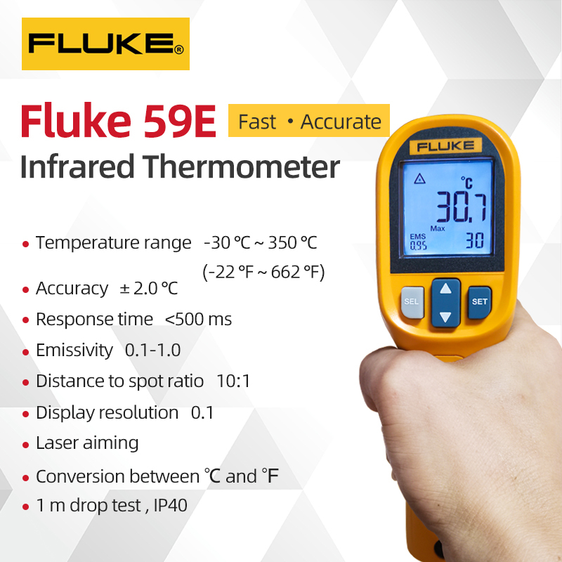 Fluke F59 F59E -30℃-350℃ เครื่องวัดอุณหภูมิอินฟราเรด ความแม่นยําสูง แบบ ...