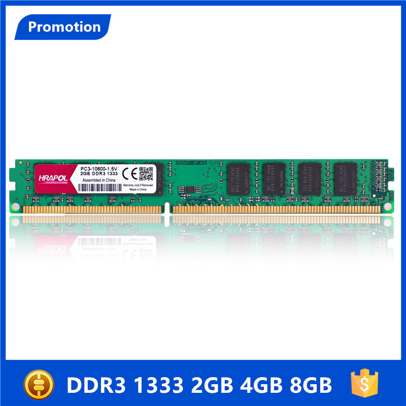 Hrapol หน่วยความจําเดสก์ท็อป RAM DDR3 8GB 4GB 2GB 1333MHz PC3-10600U 240 Pin 1.5V PC3 10600-1333 ...
