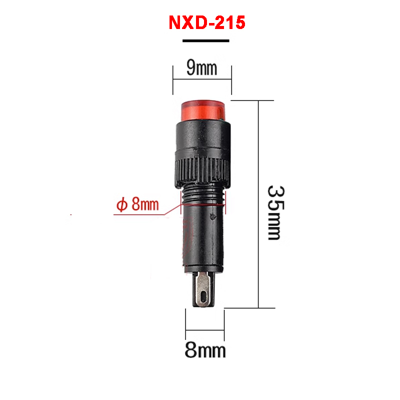 ไฟสัญญาณ 10 มม. NXD-211 12 มม. NXD-212 8 มม. NXD-215 12V 24V 220V 10 ...