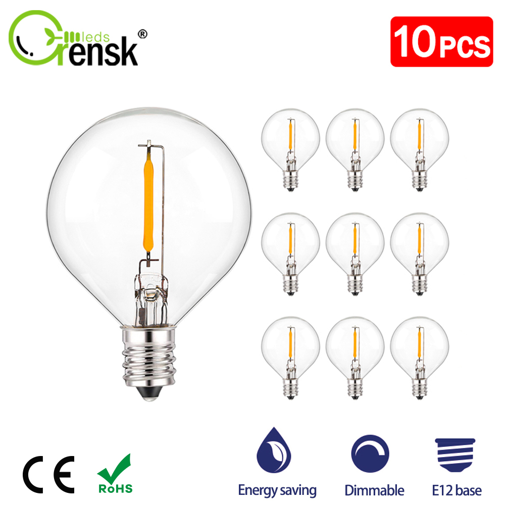 หลอดไฟ LED G40 E12 1W 220V 10W สีขาวอบอุ่น สไตล์เรโทร แบบเปลี่ยน ...