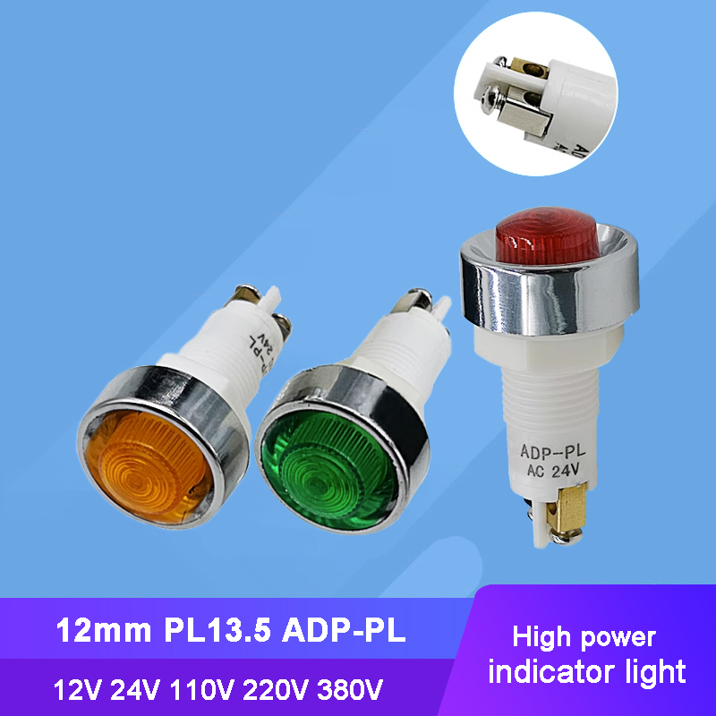 ไฟสัญญาณ PL13.5 ADP-PL 12V 24V 110V 220V 380V 12 มม. 10 ชิ้น | Shopee ...