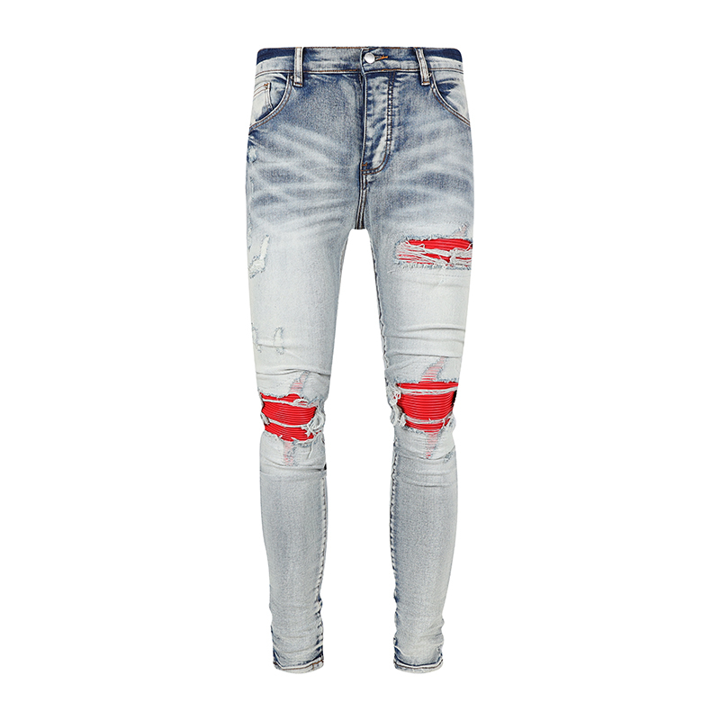 Amiri High Street Fashion Men Jeans Retro Light Blue Buttons Fly ...
