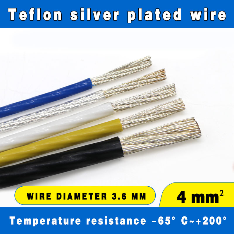 Teflon Silver-Plated Wire 4mm2 เส้นผ่านศูนย์กลาง 3.6mm FEP Teflon สายทนอุณหภูมิสูง, สาย ...