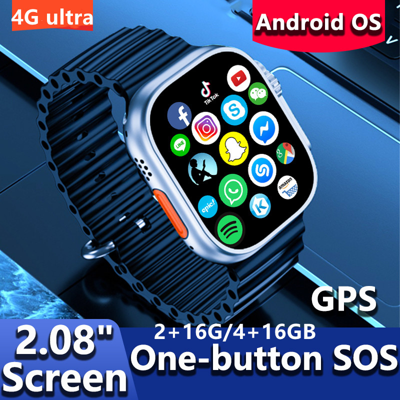 สมาร์ทวอทช์ S8 Ultra Watch 4G ซิม 4G การ์ดเครือข่าย 4G+64G NFC Google App Android 10 HD หน้าจอ ...