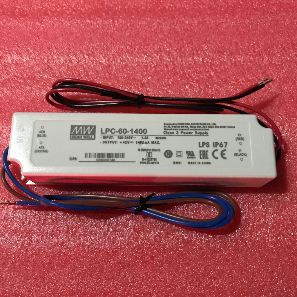 Mean WELL พาวเวอร์ซัพพลาย LED LPC-60-1050 1400 1750 60W 9~42V กันน้ํา ราคาถูก | Shopee Thailand