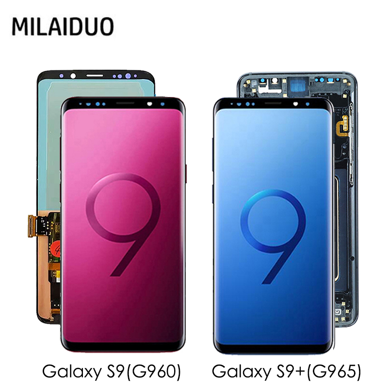 จอแสดงผล AMOLED สําหรับ SAMSUNG Galaxy S9 G960 จอแสดงผล LCD S9 + S9 ...