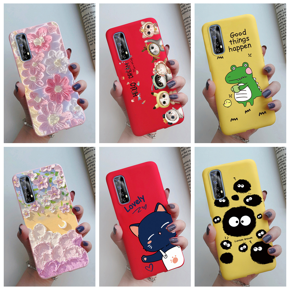 Oppo Realme 7 7 Pro RMX2151 RMX2170 เคสการ์ตูนแมวน่ารัก เนื้อแมตต์ สี ...