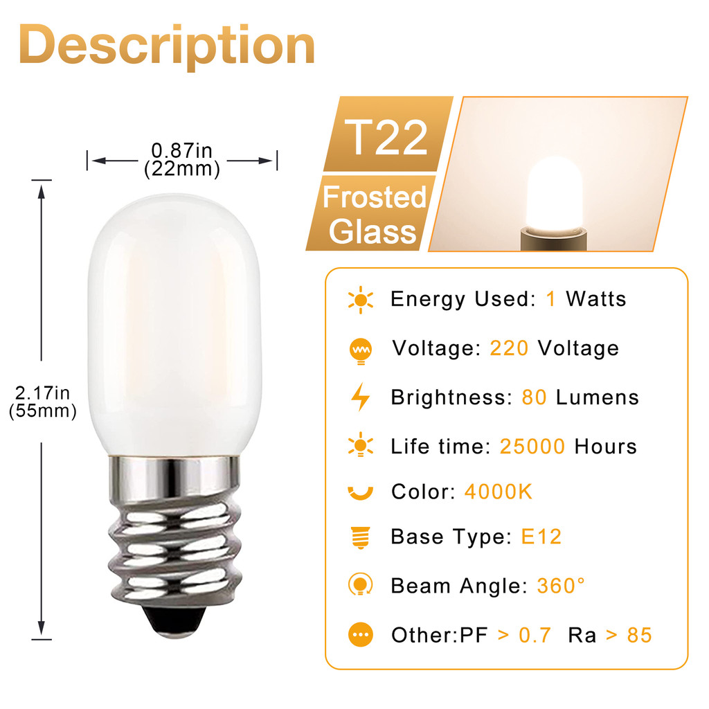 หลอดไฟ LED E12 E14 1W T22 220V หรี่แสงได้ 10W สีขาวอบอุ่น 3 ชิ้น | Shopee Thailand