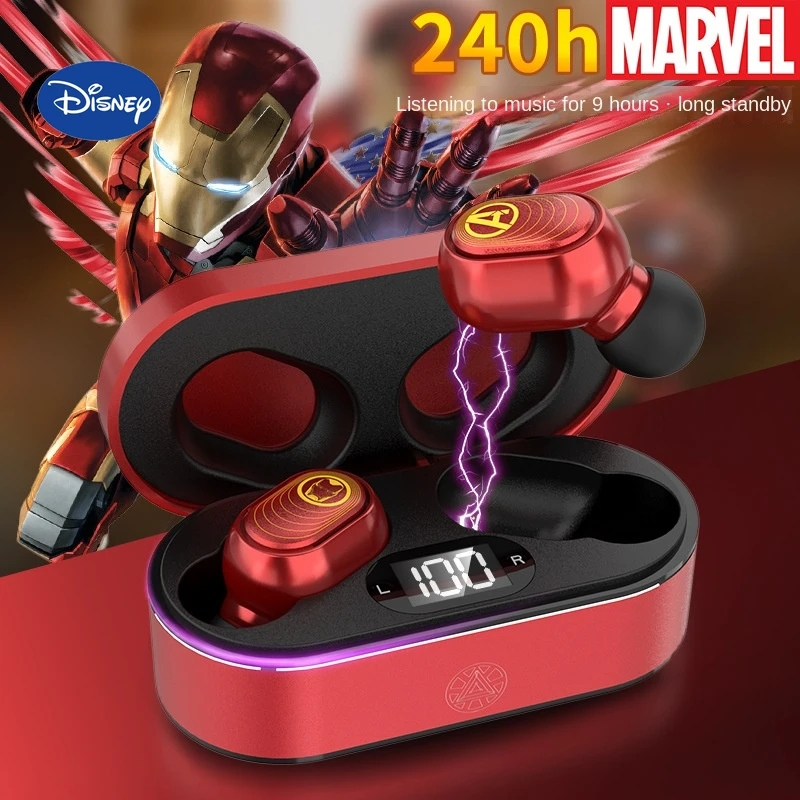 Disney Marvel Co-Branded ชุดหูฟังบลูทูธ หน้าจอดิจิทัล LED TWS BTMV09 | Shopee Thailand