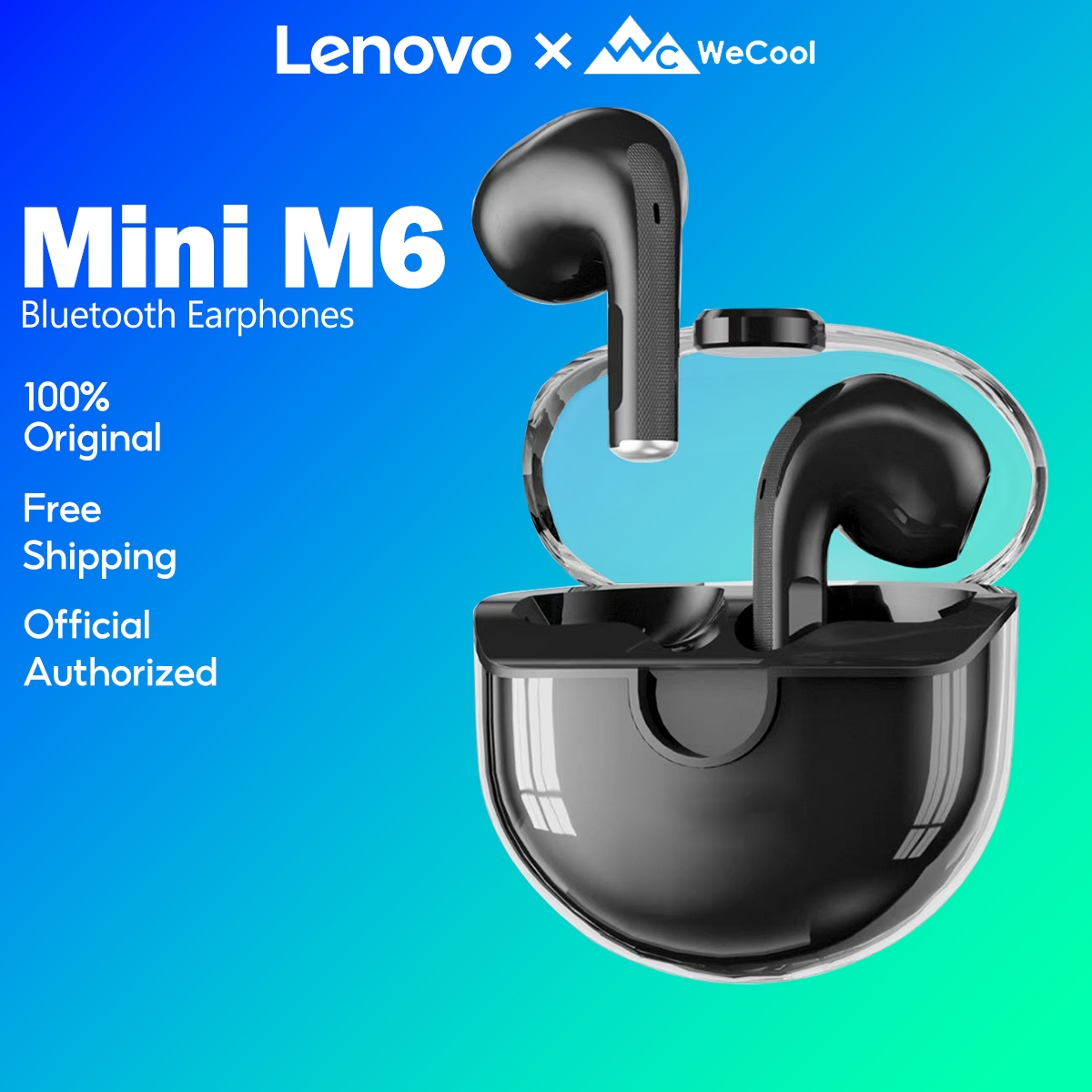 Lenovo x WeCool Mini M6 True หูฟังไร้สาย TWS พร้อมบลูทูธ 5.0 เสียงเบส ...