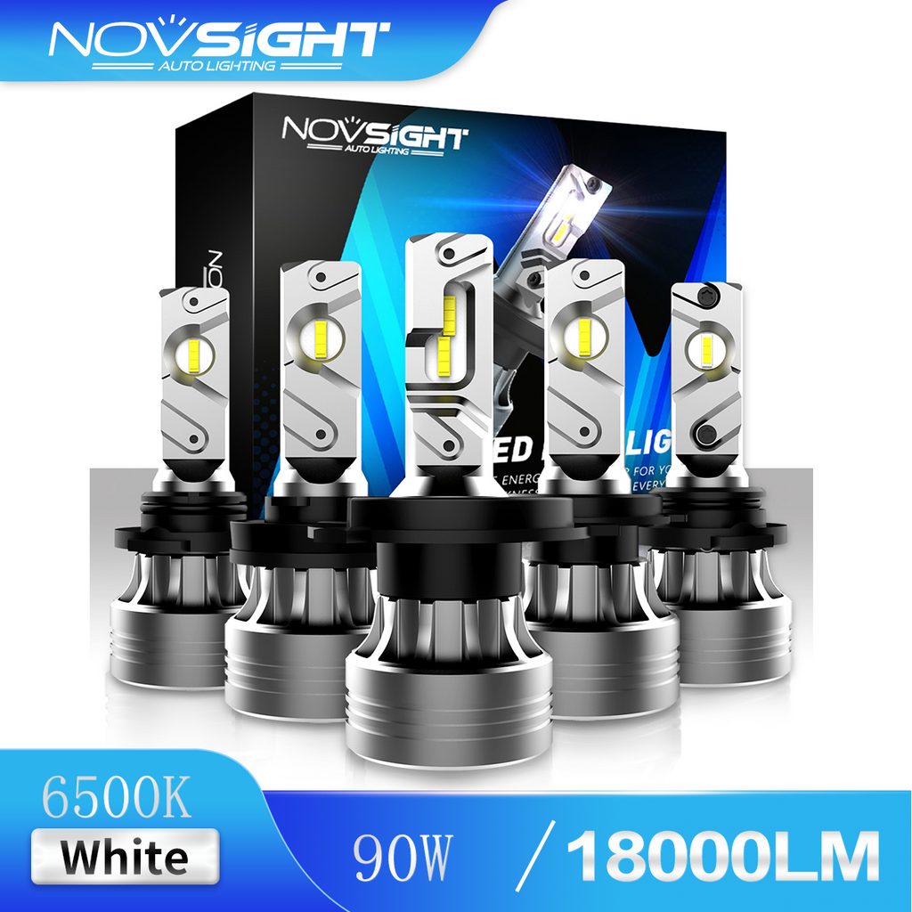 Novsight 9005 9006 HB3 HB4 H11 H4 H7 หลอดไฟ Led N55 ควบคุมอุณหภูมิอัจฉริยะ 90W 6500K 18000LM ...