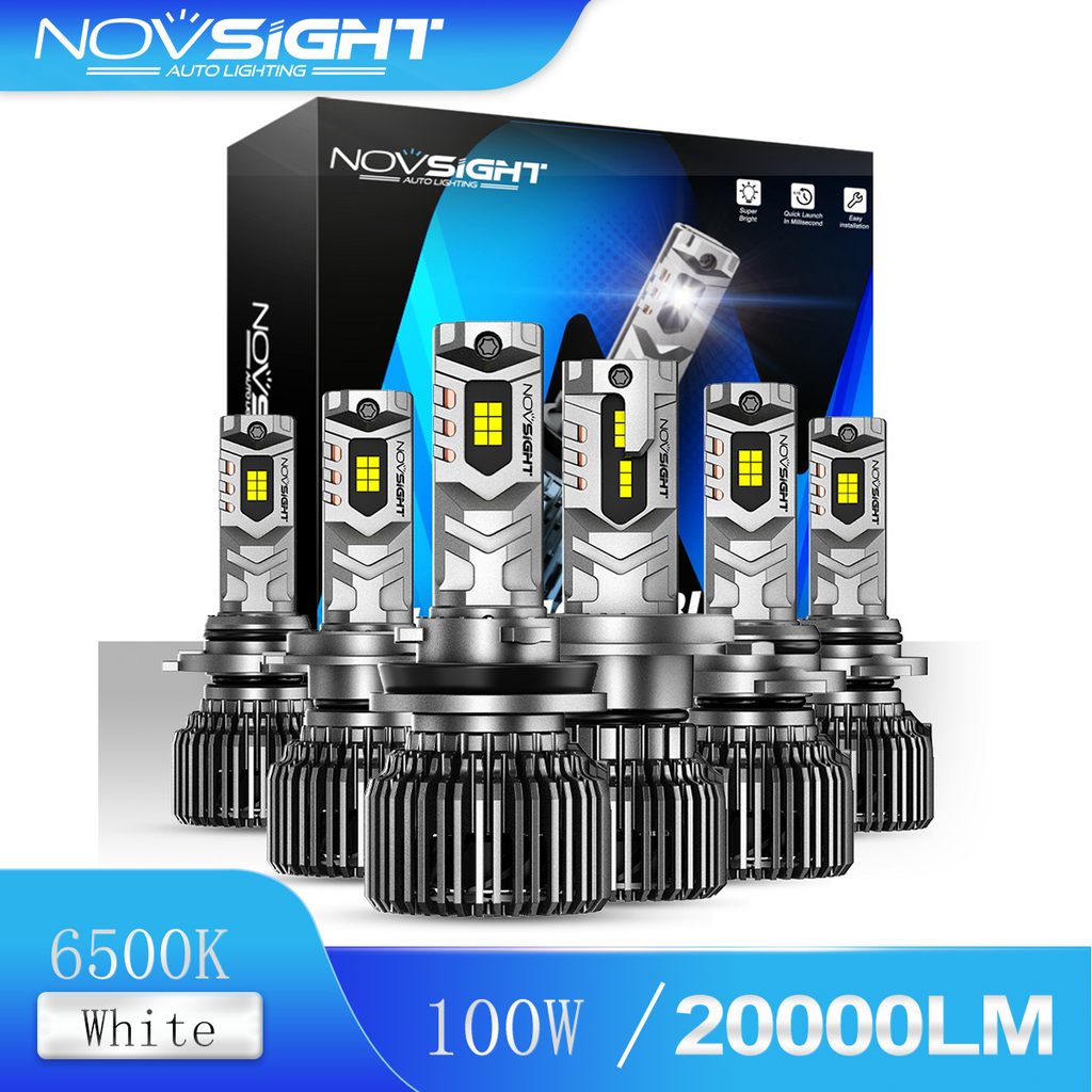 Novsight ใหม่ล่าสุด ไฟหน้ารถยนต์ ไฟตัดหมอก N75 H4 LED H11 H7 9005 9006 9012 100W 20000LM 6500K 2 ...