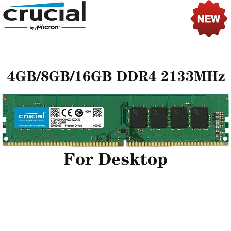 Crucial Ram 4GB 8GB DDR4 2133mhz 2400mhz 2666mhz 3200MHz DIMM 1.2V หน่วยความจําเดสก์ท็อปอุปกรณ์ ...
