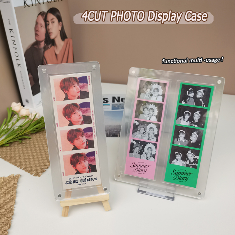 【เคสแสดงภาพ 4cut】กรอบรูปอะคริลิค แม่เหล็ก ความคมชัดสูง สไตล์เกาหลี 4 ช่อง 2 ช่อง สําหรับจัดเก็บ ...