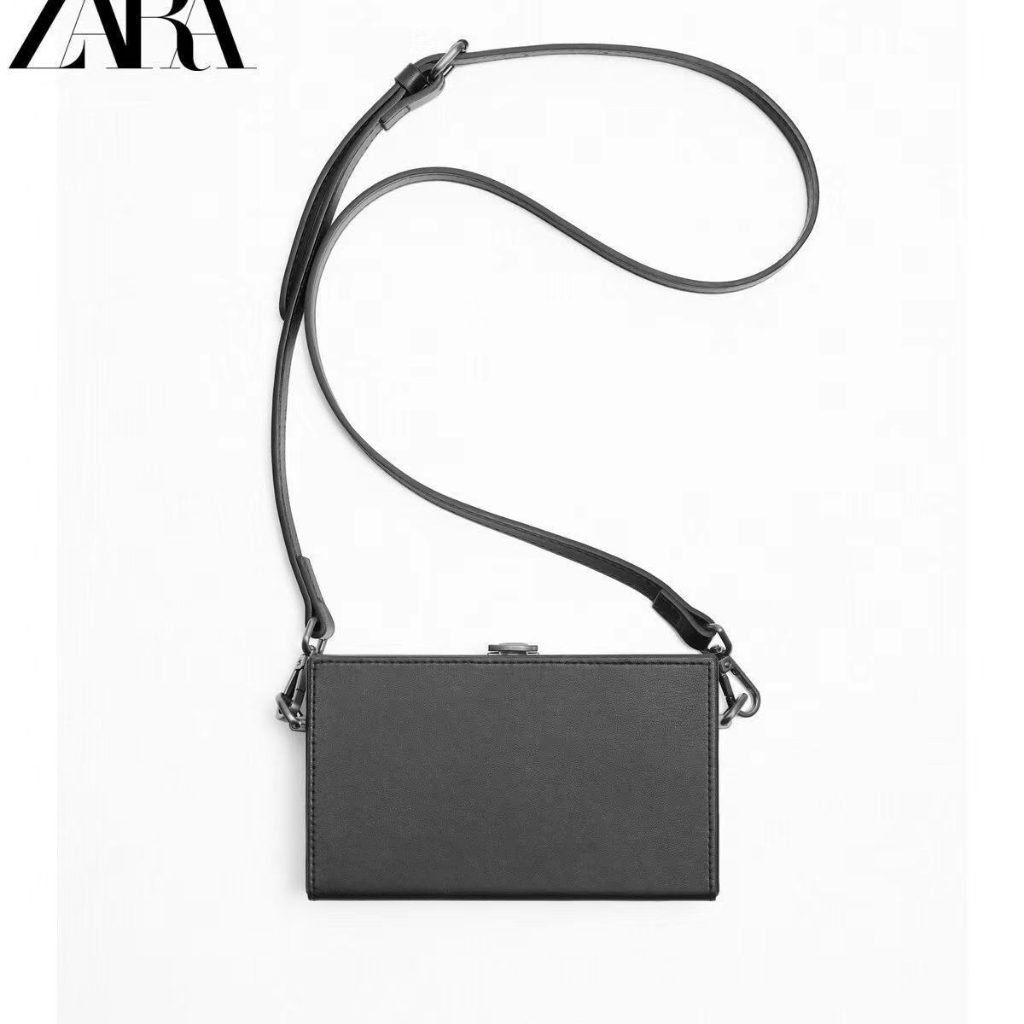 Zara กระเป๋าผู้ชายสไตล์ใหม่ Hard Box-Shaped Mini Messenger Bag High-End ...