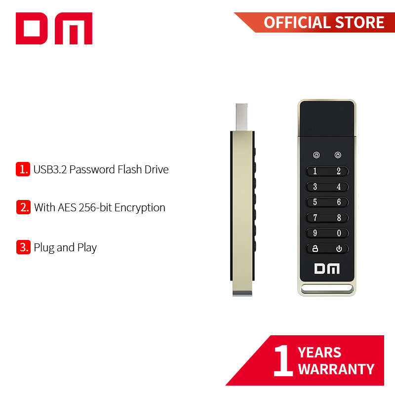 Dm FD063 แฟลชไดรฟ์ USB 3.2 เข้ารหัส 256 บิต รองรับรีเซ็ต เช็ด ล็อก ...