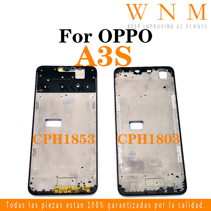 สําหรับ OPPO A3S CPH1803 CPH1853 LCD ด้านหน้ากรอบกลางฝาครอบ Bezel ...