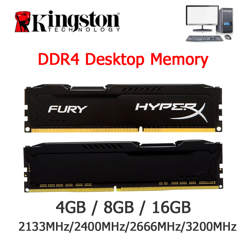 Kingston HyperX FURY หน่วยความจําเดสก์ท็อป DDR3 DDR4 1600MHZ 2400MHZ 2666MHz 8GB 16GB DIMM 288 ...