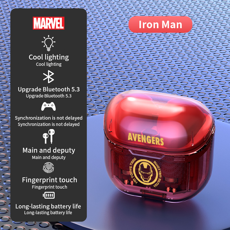 Disney Marvel D11 หูฟังไร้สาย บลูทูธ 5.3 Iron Man Smart Touch ชุดหูฟัง ...