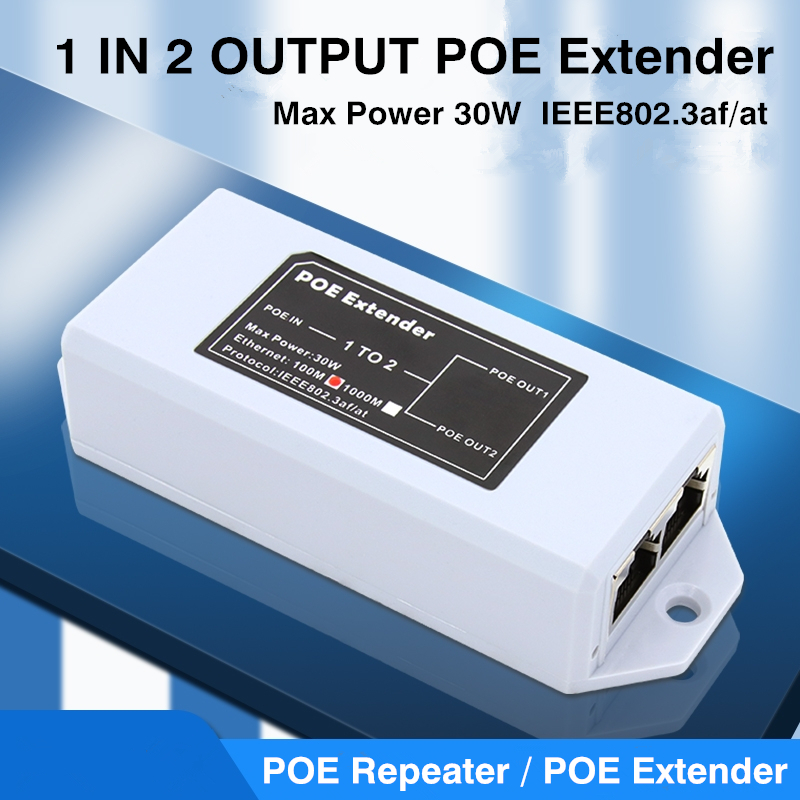 Gigabit POE Extender ส่วนขยายเครือข่าย POE Repeater ขยาย 100 1000Mbps ...